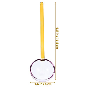 CALLARON Clear Spoons Glass Spoon Espresso Spoons Teaspoon Stirring Spoon Rod Handled Coffee Stirrers Mixing Spoon for Salt Sugar Tea Coffee Cocktail Cold Drink Glass Spoons