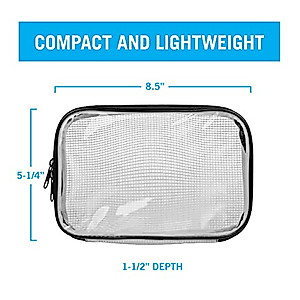 In Flight Mind Clear TSA Approved Toiletry Bag, 3-1-1 Clear Toiletry Bags for Traveling, Clear Makeup Bag for Cosmetics & Skincare Essentials,Clear Zipper Pouch for Men & Women,Clear Travel Pouch-1pc