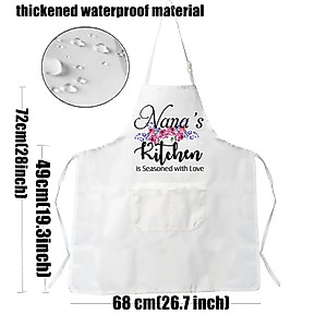 PXTIDY Grandma Kitchen Apron Nana Gift Nana's Kitchen is Seasoned with Love Funny Aprons for Grandma Housewarming Gift