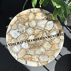 Valentine's Day Gift 18" Agate Table, round coffee table Wild Agate Coffee Table Top, Stone Coffee Table, Agate Kitchen Table Top, Round Agate Coffee Table Natural Agate