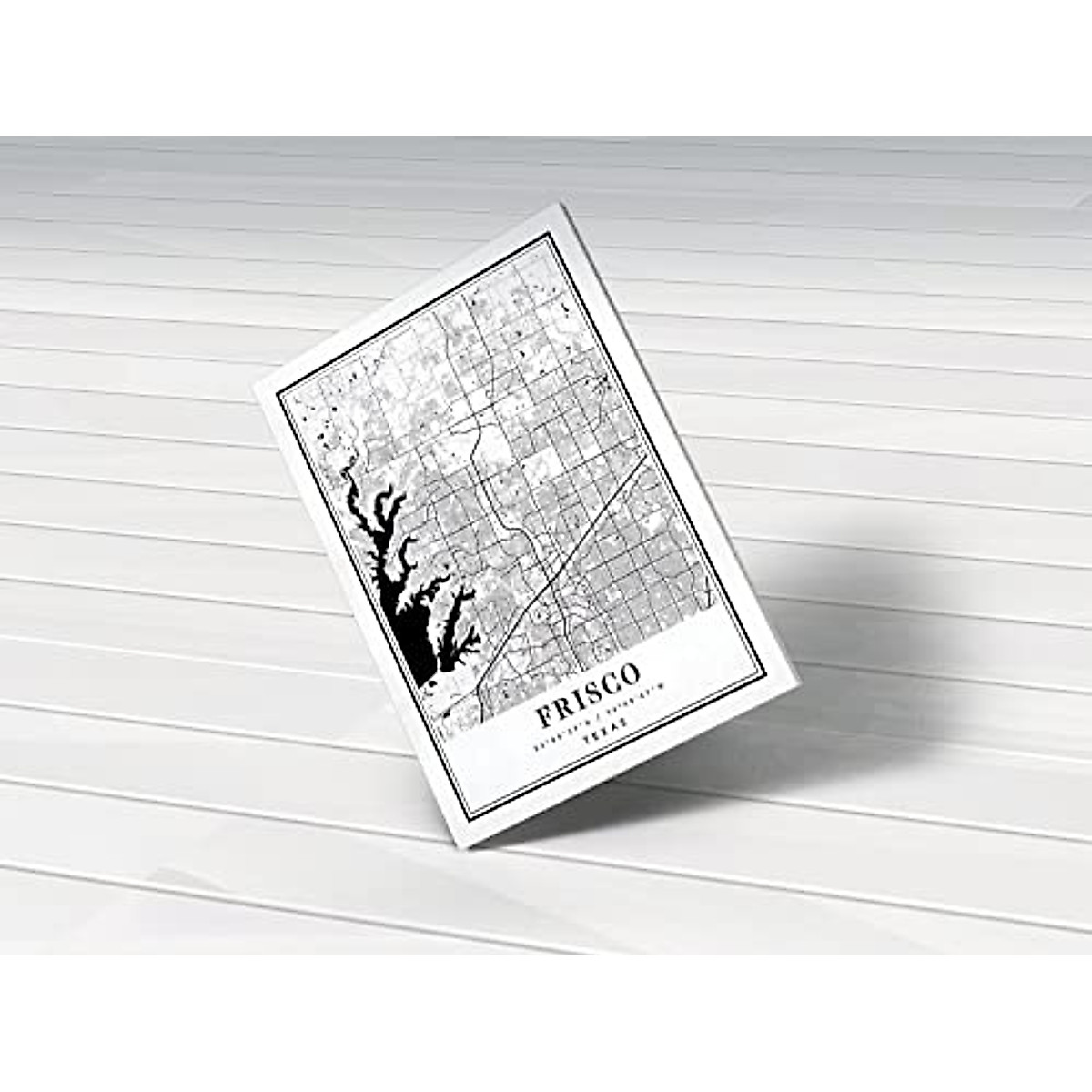 Frisco Texas Tx Map | 8x12 12x18 16x24 20x30 24x36 Ready to Hang Canvas | Modern Minimalist City Artwork for Gifts | Home Office Decor