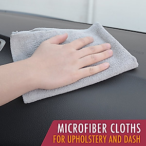 Motor Trend Complete Car Wash and Detail Kit - 9 Piece Car Detailing Set Includes Reusable Microfiber Towels, Mitt, Sponges & Pads