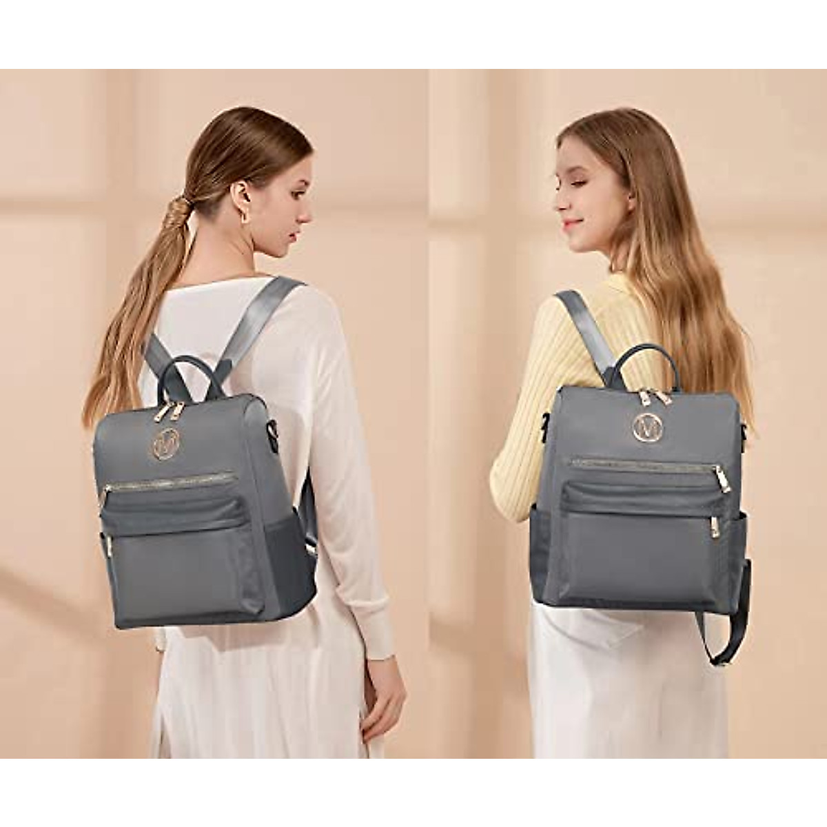 MKP COLLECTION Women Nylon Water Resistant Backpack Purse Convertible Large Ladies Designer Rucksack Travel Shoulder Bags Handbag Wristlet