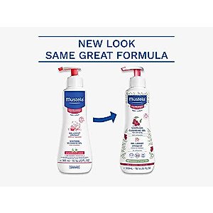 Mustela Baby Soothing Cleansing Gel - Fragrance-Free Hair & Body Wash for Very Sensitive Skin - with Natural Avocado Perseose & Schizandra Berry - 10.14 fl. oz.