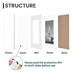 ENJOYBASICS 11x17 Picture Frame, Display Poster 8x12 with Mat or 11 x 17 Without Mat, Wall Gallery Photo Frames, White, 2 Pack