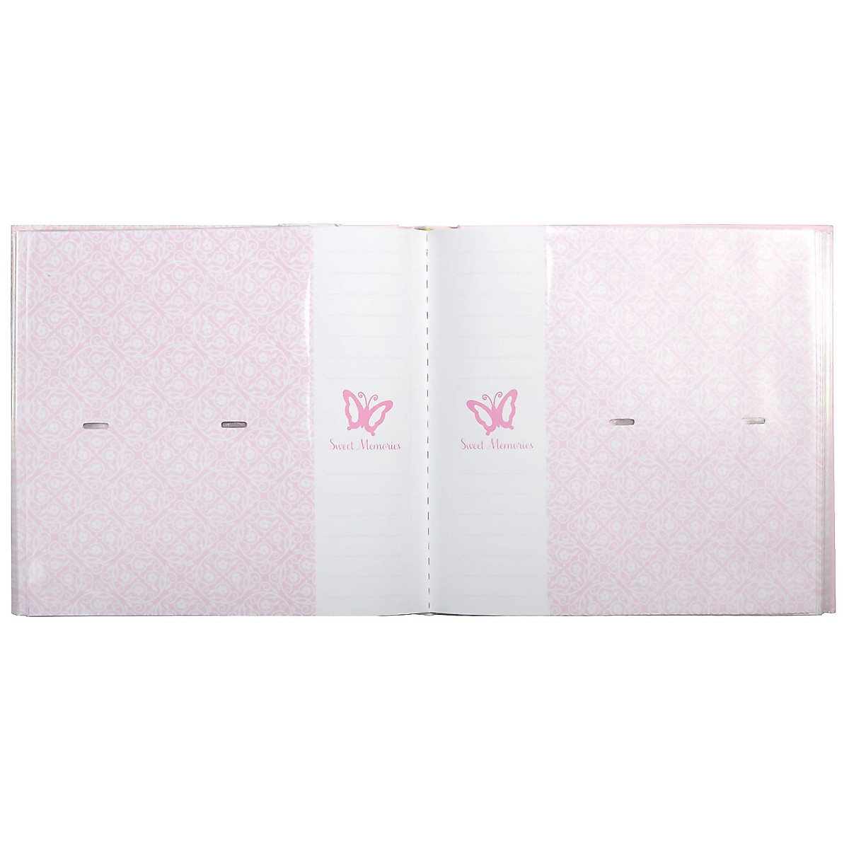 C.R. Gibson Pink Photo Album Baby Book for Girls, 10.4 x 9.7 x 1.9 inches, 80 Pages