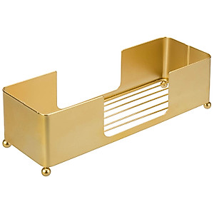 MyGift Modern Brass Tone Metal Tabletop Commercial Folded Paper Towel Holder Dispenser Tray