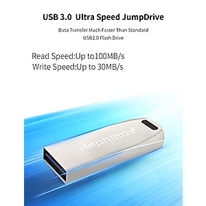 64GB USB 2.0 Flash Drive, Hephinov Mini USB Stick, UDP Thumb Drive, Zinc Alloy Jump Drive, Pen Drive, Memory Stick for PC/Computer/Sound/Speaker/External Storage (USB 2.0 64G)
