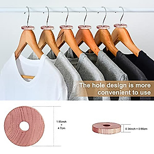 GOGOUP Cedar Rings for Hangers, Cedar Blocks for Clothes Storage 100% Natural Aromatic Cedar Wood for Closets and Drawers 24-Pack
