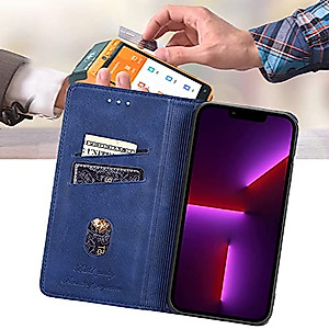 Fansipro Wallet Folio Case for Oppo Reno 6 PRO 5G Snapdragon Edition, Premium PU Leather Slim Fit Cover, 2 Card Slots, Exact Cutouts, Blue