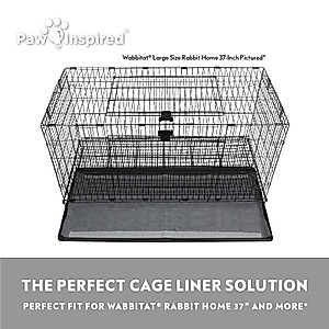 Paw Inspired Disposable Guinea Pig Cage Liners | Bamboo Charcoal Odor Controlling | Super Absorbent Liners Pee Pads for Ferrets, Rabbits, Hamsters, and Small Animals (36x18 (Wabbitat 37") - 16 ct)