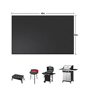 Under Grill Mat, 48×36 inch BBQ Floor mats, Indoor Fireplace Mats Fire Pit Mats, Fire Resistant, Water Resistant, Oil Proof, Easy to Clean Grill Mats for Outdoor Grill Deck Protectorf