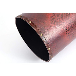 Vintiquewise(TM) Faux Leather Antique Design Waste Bin