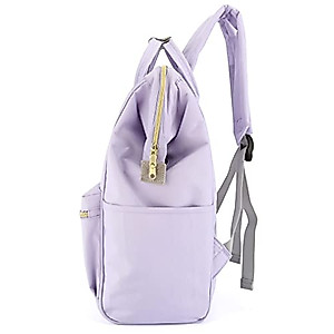 Himawari Laptop Backpack for Women&Men,Wide Open Large USB Charging Port 15.6 Inch Laptop Doctor College Work Bag(9001-Light purple)