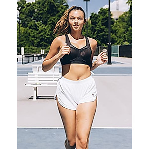 Champion, Varsity, Moisture Wicking, Lightweight Gym Shorts for Women, 3.5", Black, Small