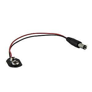 AKOAK 10 Pcs I Type 2.1 x 5.5 mm Male DC Power Plug For 9V Battery Button Connector Battery Holder