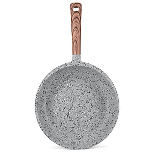 Phantom Chef 9.5" Frypan die-cast Aluminum with Granite Finish | PFOA Free | Nonstick Skillet | Induction Compatible | Egg-Omelet Frying Pans | Cookware Chef's Pan | Dishwasher and Oven Safe (Beige)