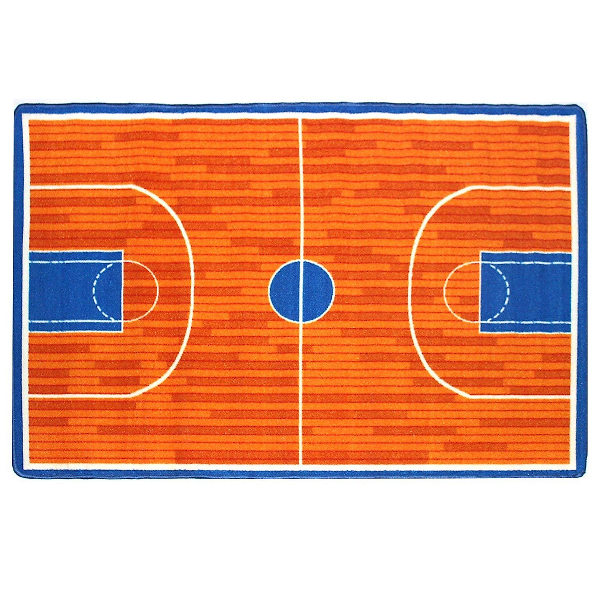 Mybecca Kids Rug Basketball Ground 5' x 7' Children Area Rug for Playroom & Nursery - Non Skid Gel Backing (59" x 82")