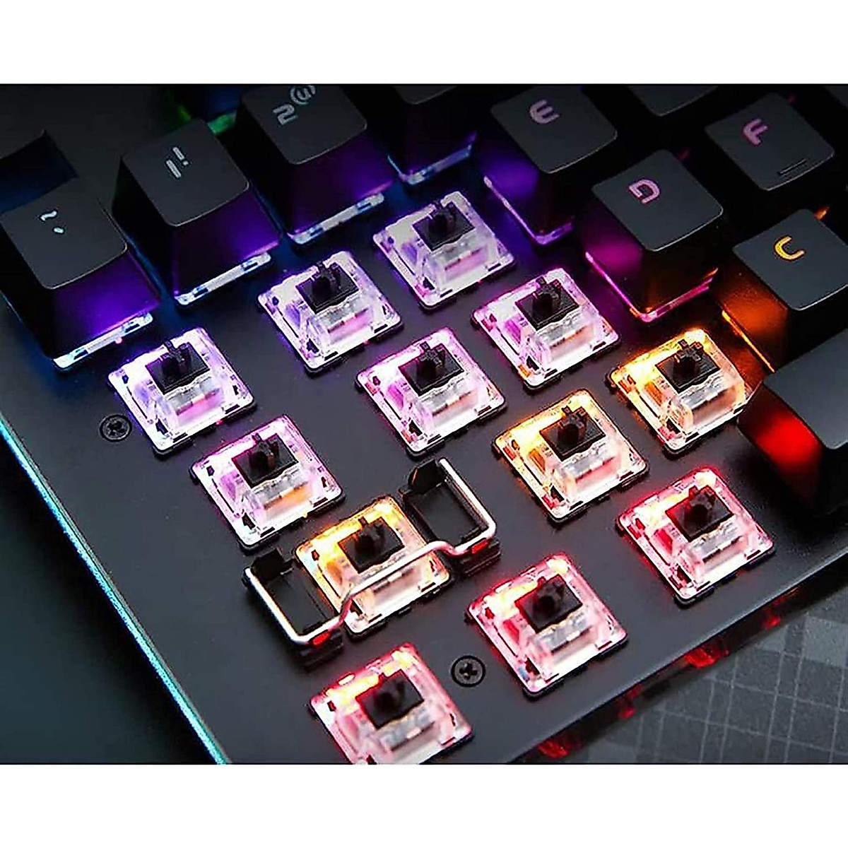 RGB Backlit Membrane Gaming Keyboard with Multimedia Keys, Linear Mechanical-Feel Switch, Dedicated Media Control,not Detachable Wrist Rest