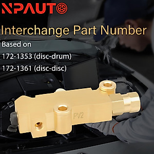 PV2 Brake Proportioning Valve Disc/Drum, Disc Front Drum Rear Brake, Brass 172-1353 PV71 Combination Valve Fit for GM Ford Chevy Street Rod Classic Car & Truck