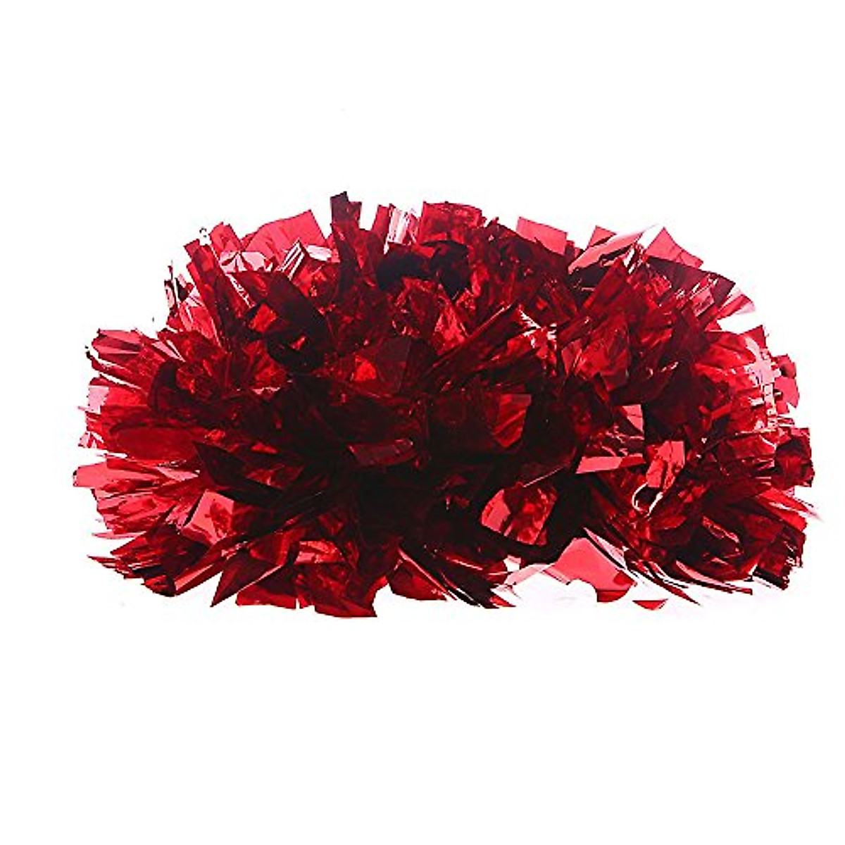 Gofypel Cheerleading Poms Squad Spirited Fun Cheerleading Kit Cheer Poms Handheld Pom Dance Party Football Club Decor Ball with Baton Handle (2 Pack) (Red)