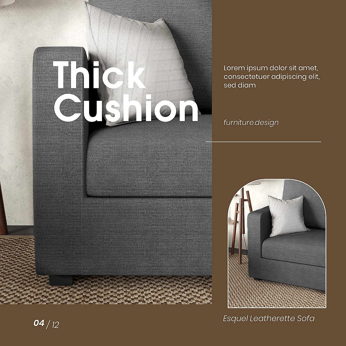 JUMMICO Convertible Sectional Sofa Couch, Fabric L-Shaped Sofa with 3 Seats, Removable Ottoman, Small Sofa for Small Apartments, Living Rooms and Offices (Deep Grey)