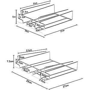 Household Wine Glass Rack, Wine Cabinet Goblet Rack, Wine Glass Rack, Wine Rack Hanging Rack(2 Rows,Black)(2 Pcs)