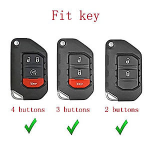 Royalfox(TM) 2/3/4 Buttons Soft TPU flip Folding Remote Key Fob case Cover for Jeep 2020 2021 Gladiator JT Sahara JLU, for 2018 2019 2020 2021 Jeep Wrangler JL JLU Rubicon (Purple)