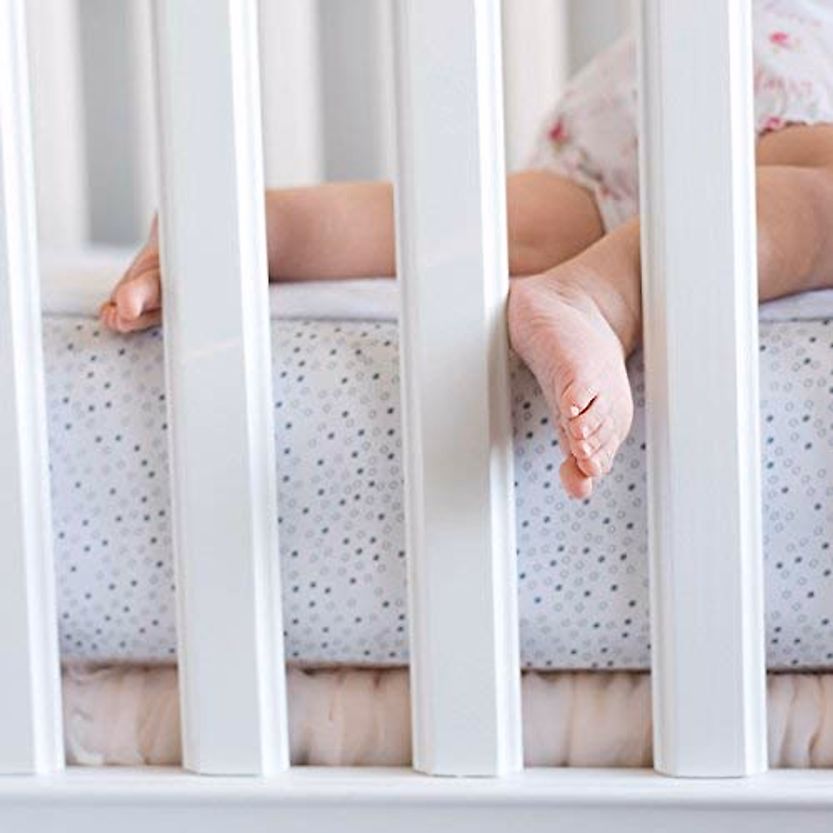 QuickZip Crib Sheet Set - Faster, Safer, Easier Baby Crib Sheets - Includes White Wraparound Base & 3 Zip-On Crib Sheets – White 100% Cotton - Fits All Standard Crib Mattresses