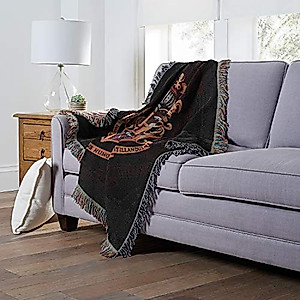 Northwest Woven Tapestry Throw Blanket, 48 x 60 Inches, Black