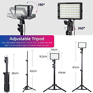 RGB Photography Lighting,USB Powered 2600K-6000K LED Tabletop Light with Stand, for Zoom Calls Video Conference Webcam Meeting Tiktok Game Streaming YouTube Photo Video Studio Shooting （2 Packs