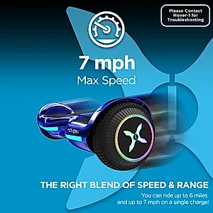 Hover-1 All-Star Hoverboard 7MPH Top Speed, 7MI Range, Dual 200W Motor, 5HR Recharge, 220lbs Max Weight, LED Wheels & Headlights Self Balancing Scooters