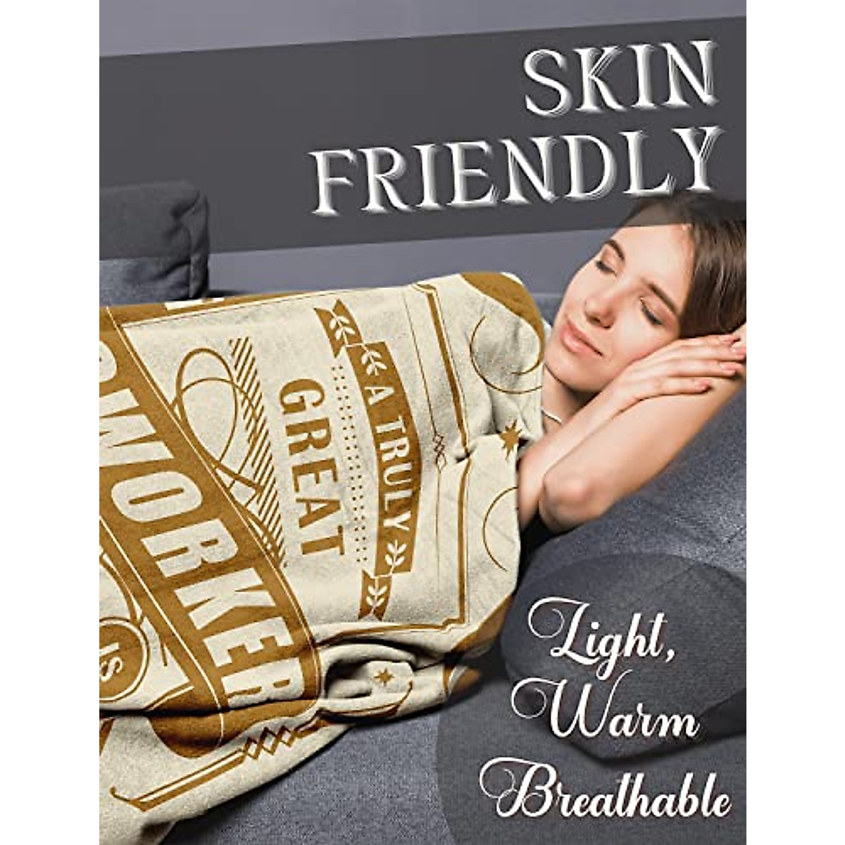 InnoBeta Coworker Employee Colleague Appreciation Gifts Flannel Fleece Blankets Throws, A Truly Great Coworker, Leaving Farewell New Job Presents for Men/Women/Boss (50"x 65") - Yellow