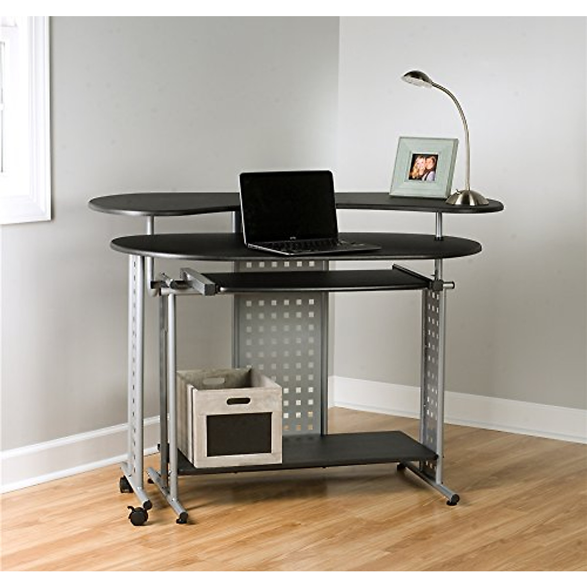 OneSpace Regallo Expandable L Computer Desk, Black