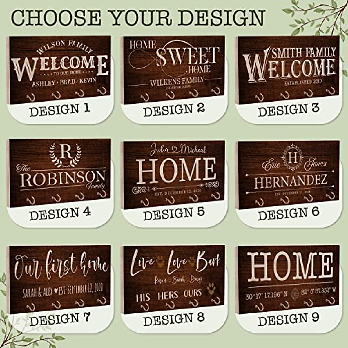 Zexpa Apparel Personalized Wood Key Hook for Couple Mr Mrs| Custom Wall Key Rack Ring Holder Hanger for Wedding Gift | Gifts for Housewarming | New Home Décor | C03D06