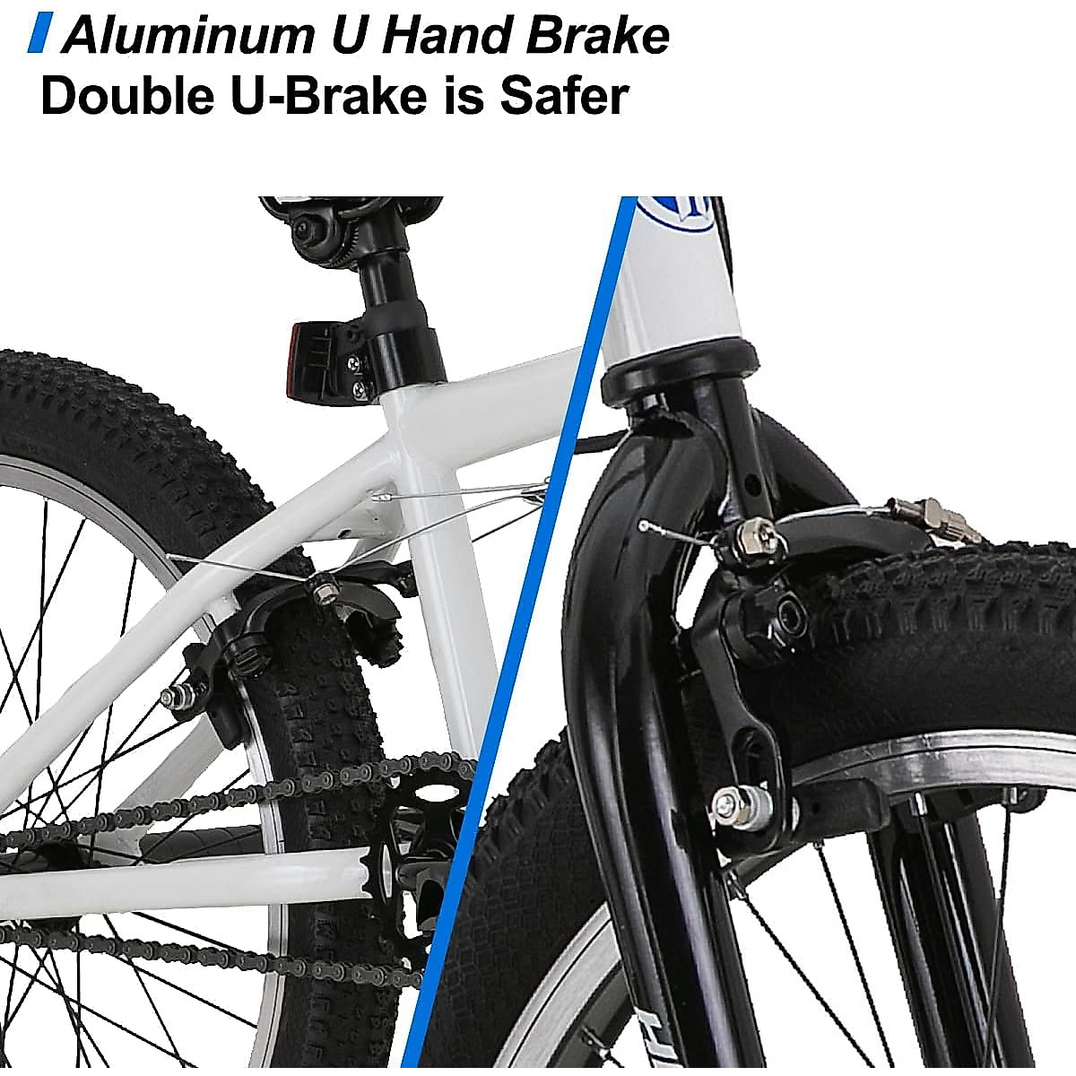 HH HILAND 20 inch Freestyle Kids BMX Bike, Beginner-Level to Advanced Riders with 360 Degree Gyro & 4 Pegs, Kids' Bicycles for Boys, Girls, White