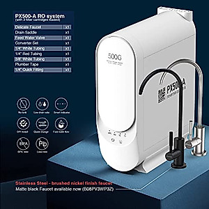 Frizzlife PX500-A Under Sink Tankless Reverse Osmosis Water Filtration System, 500 Gallons Per Day, Remineralizes Water, Easy DIY Installation, Low Maintenance