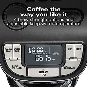 Hamilton Beach Professional Programmable Drip Coffee Maker, 12 Cup Capacity Ergonomic Carafe, 60oz Removable Reservoir, Brushed Metal (49500)