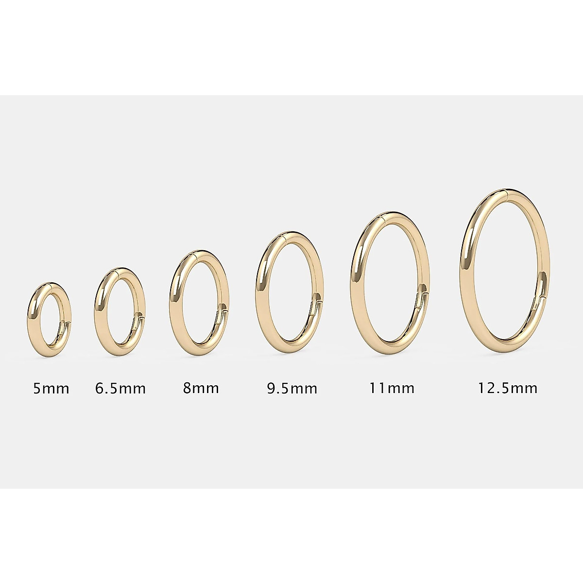 14k Rose Gold Hoop Earring Cartilage or Nose Piercings Choose From 4 Sizes - Petite Earrings 22 or 20 Gauge For Sensitive Ears Nickel Free (20G 5/16")