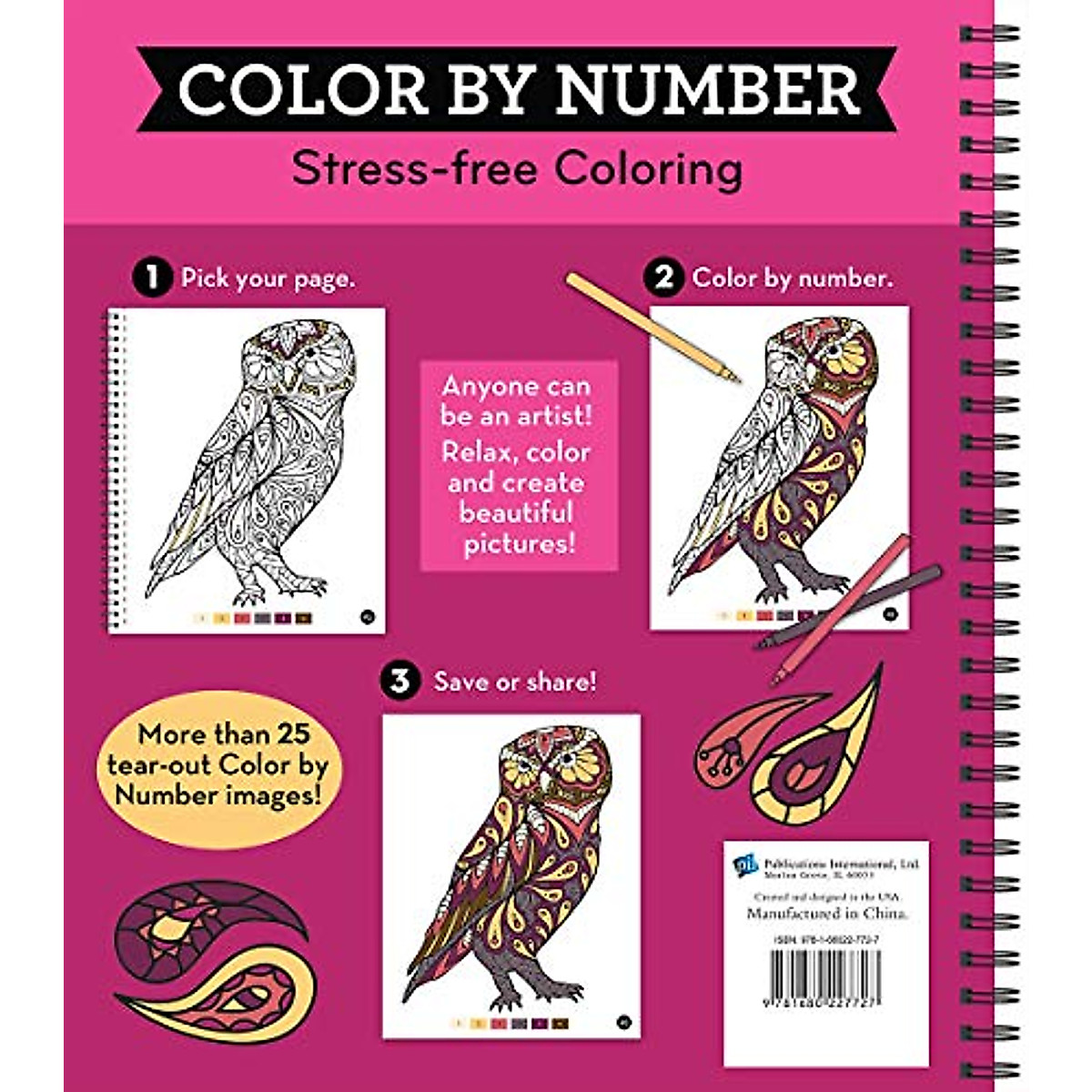 Brain Games - Color by Number: Stress-Free Coloring (Pink)