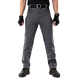 LABEYZON Men's Outdoor Work Military Tactical Pants Lightweight Rip-Stop Casual Hiking Cargo Pants Men (Dark Gray, 38W x 30L)