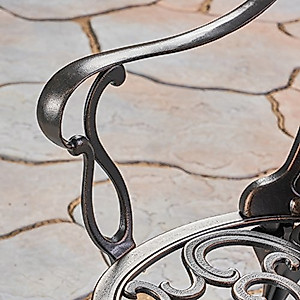 Christopher Knight Home Buddy Outdoor Cast Aluminum Dining Chair (Set of 2), Shiny Copper