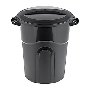 BCWYO 20 Gallon Heavy Duty Plastic Garbage Can, Included Lid, Black