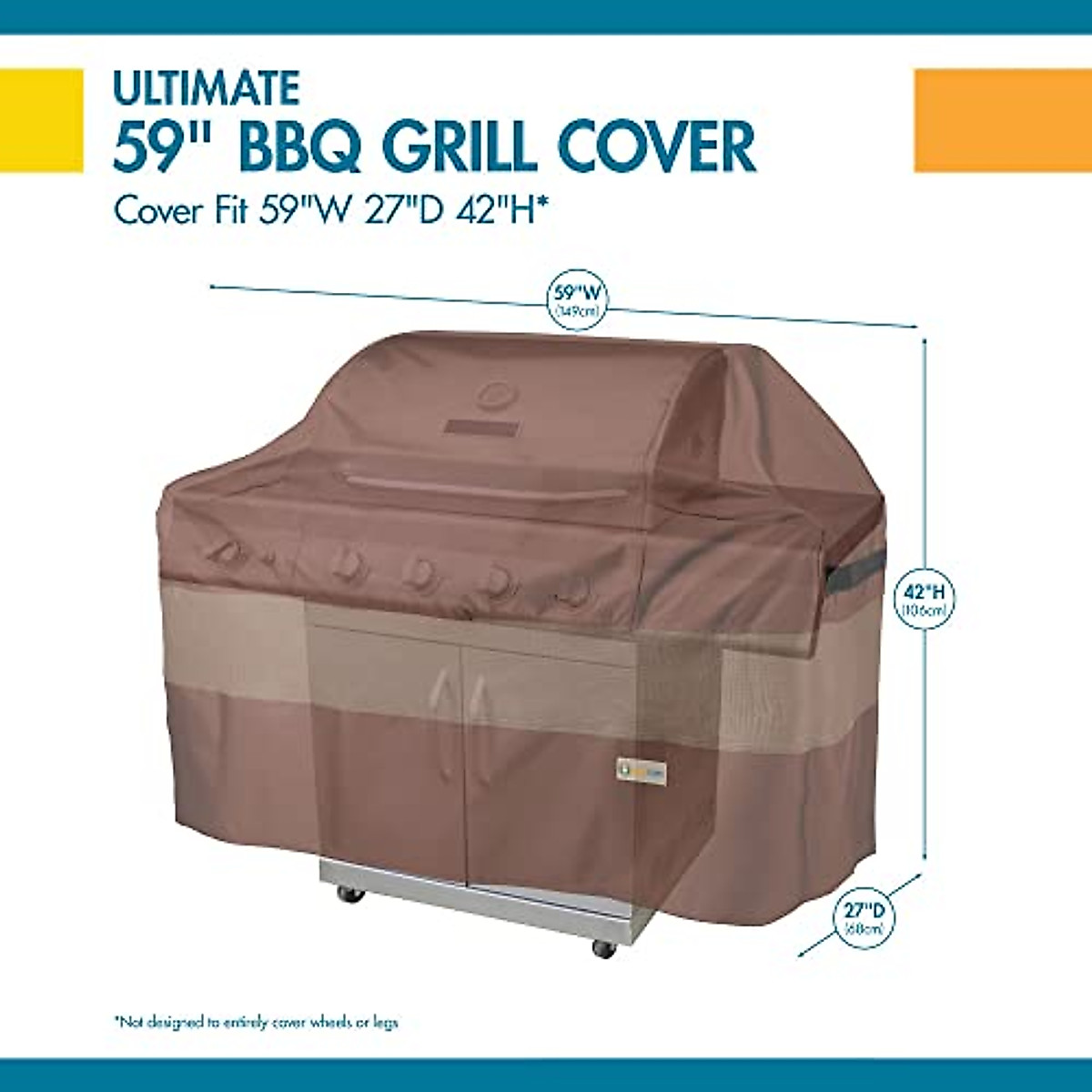 Duck Covers Ultimate Waterproof BBQ Grill Cover, 59 Inch