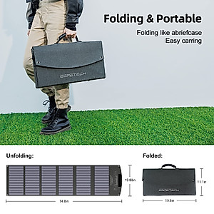 Egretech 100W Portable Solar Panel, Foldable Solar Panels Kit with Adjustable Kickstands, Waterproof IP67 for Outdoor Camping, Power Station