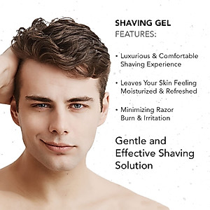 Gentlemen Republic 8oz Shaving Gel - 100% Alcohol-Free, Lather and Dye-Free Formula with Maximum Glide for Comfort, Made in the USA