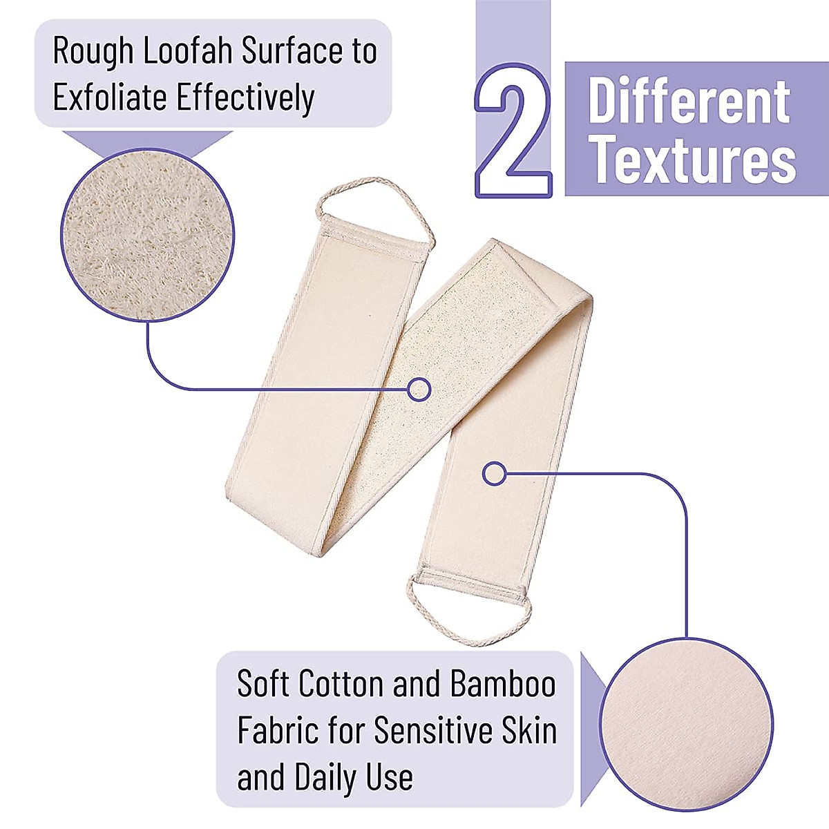 Slick- Exfoliating Loofah Back Scrubber for Shower, Back Scrubber, Loofah Back Scrubber, Shower Back Scrubber, Back Washer, Back Exfoliator, Exfoliating Back Scrubber, Back Cleaner for Shower