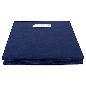 DII Poly-Cube Storage Collection Hard Sided, Collapsible Solid, Large, Nautical Blue