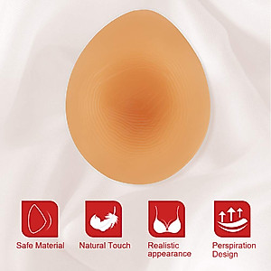 ONEFENG One Piece Waterdrop Silicone Breast Forms Mastectomy Prosthesis Concave Bra Pad Breast Ehancers