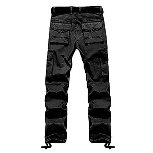 TRGPSG Men's Casual Relaxed Fit Cargo Pants Lightweight Hiking Pants Outdoor Combat Fishing Travel Pants Dark Gray 38